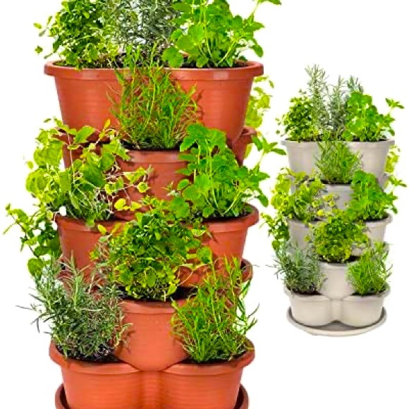 Other | 3 Pack Small Stackable Planter 8x325in Herbs Seedlings Flowers ...